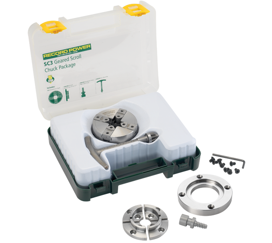 Wood Lathe Chuck | SC3 Geared Scroll Chuck Package with 3" Faceplate ...
